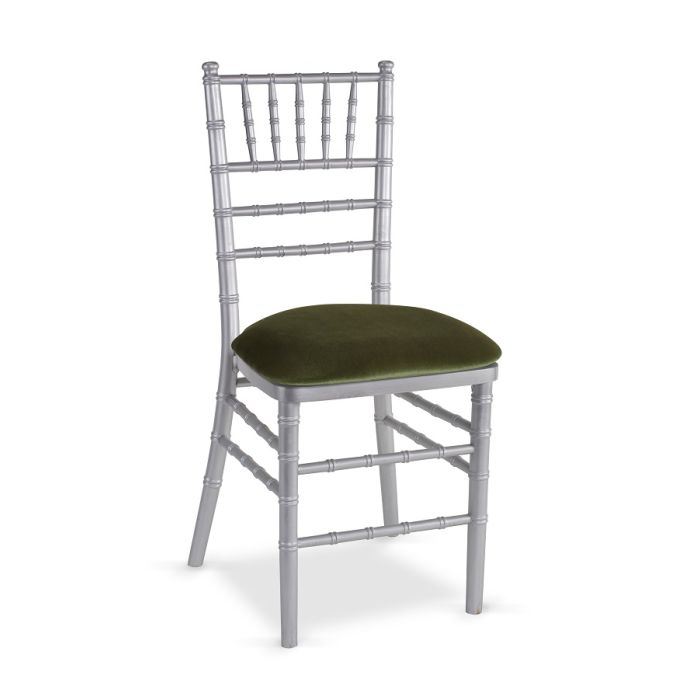 Silver Chiavari Chair with Olive Velvet