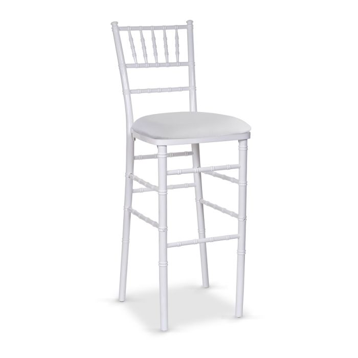 Rent the White Chiavari Bar Stool with White Stretch Knit | CORT Party Rental