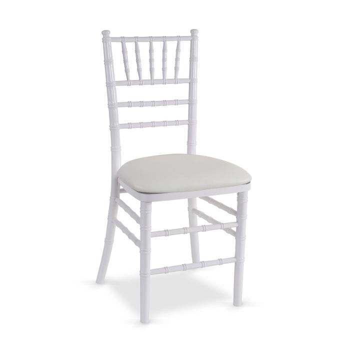 White Chiavari Chair White Cushion Standard