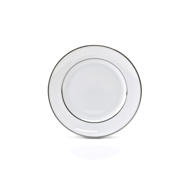 Rent the White with Silver Rim Salad or Dessert Plate 7.5" | CORT Party ...